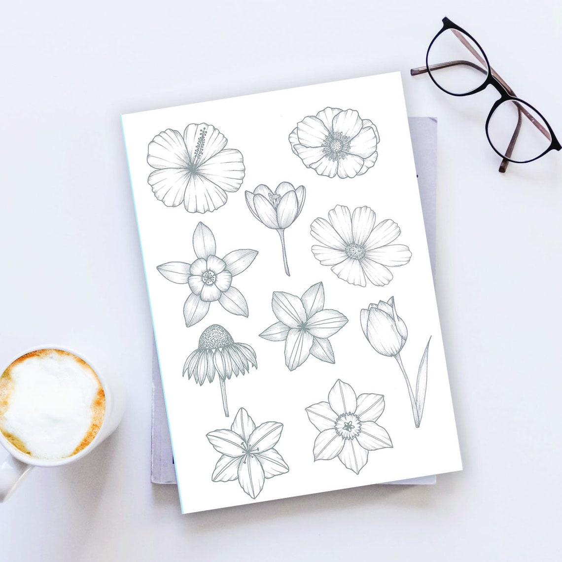 Learn to Draw Flowers Tracing Guides Printable Worksheet - Etsy Canada