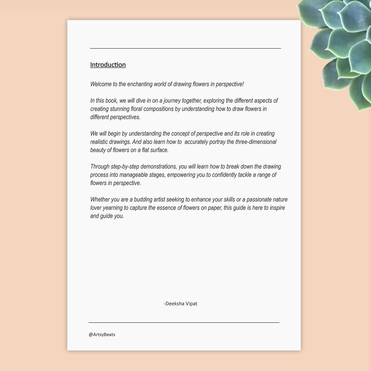 Perspective Flower Drawing Guide Learn Floral Composition - Etsy Australia