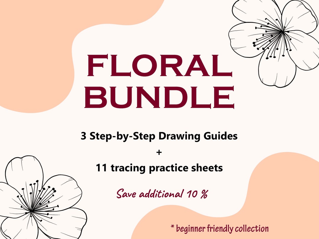 Floral Bundle, How to Draw Flowers for Beginners, Realistic Flower ...