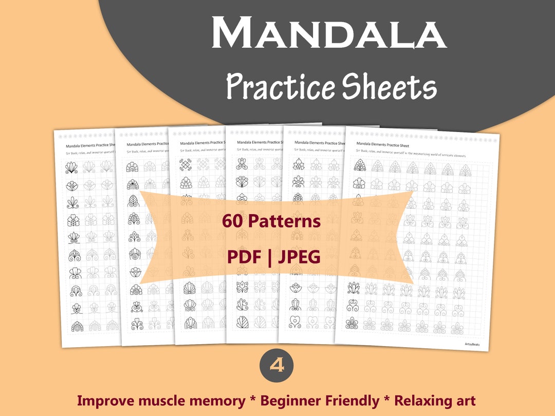 Mandala Pattern Templates for Beginners, Mandala Art, Practice Sheets ...
