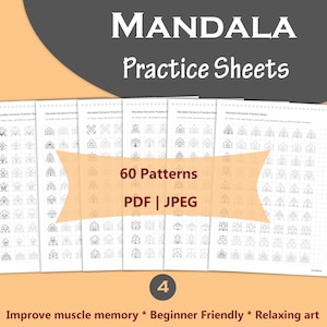 Mandala Pattern Templates for Beginners, Mandala Art, Practice Sheets ...