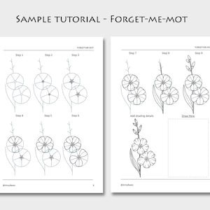 How to Draw Flowers SPRING FLOWERS Drawing Guides Printable - Etsy
