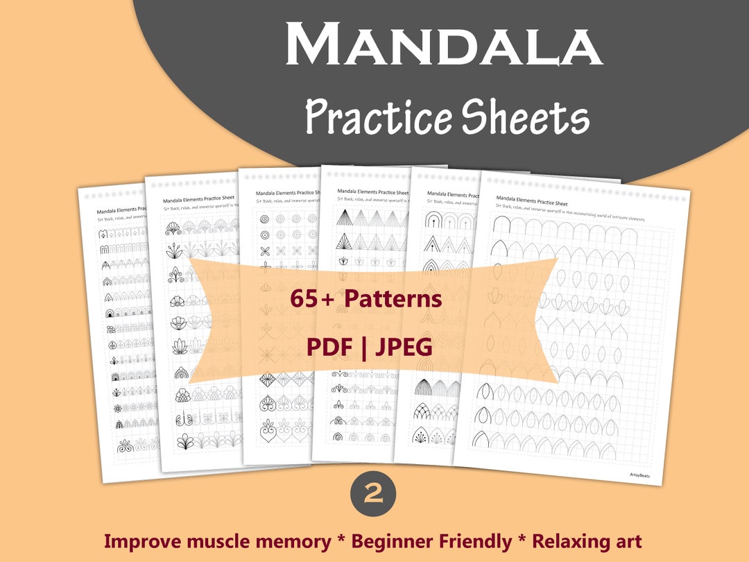 Mandala Pattern Templates: Beginner Art Practice Sheets (digital ...