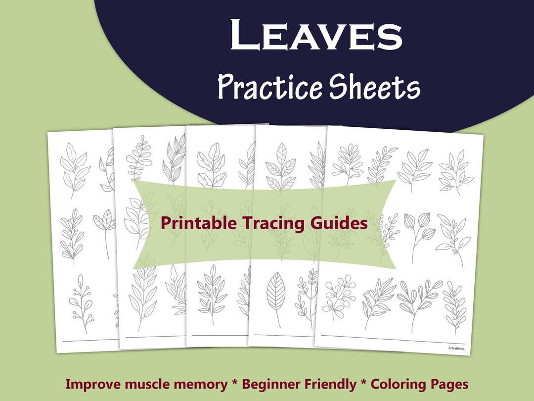 Learn to Draw Leaves for Beginners, Leaves Practice Sheets, Leaves ...