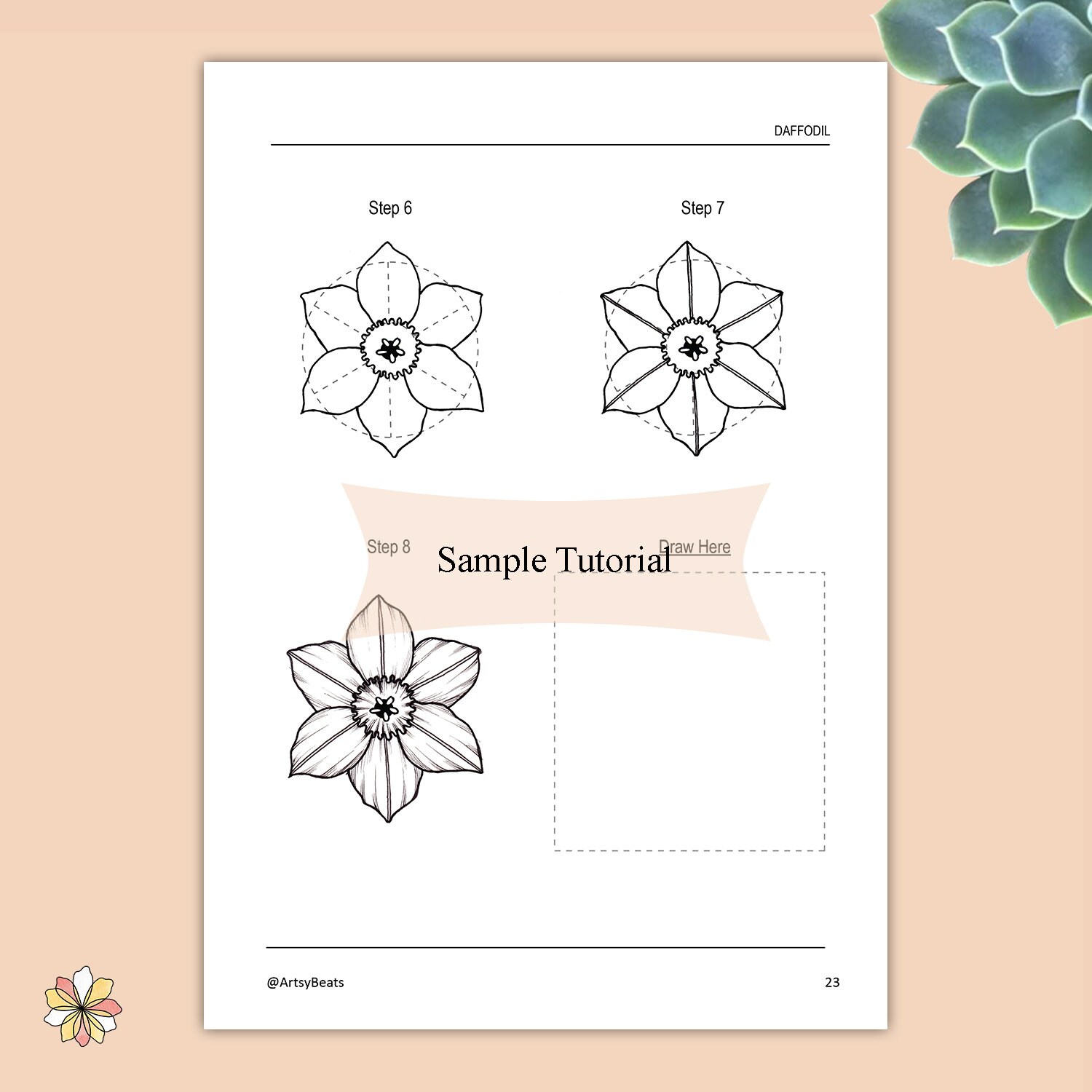 Easy Drawings Of Flowers By Steps