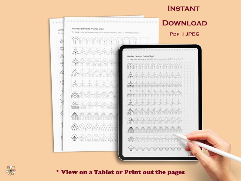 Mandala Pattern Templates: Beginner Art Practice Sheets (digital ...