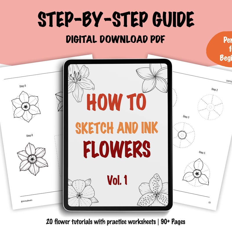 Flower Drawing - Etsy