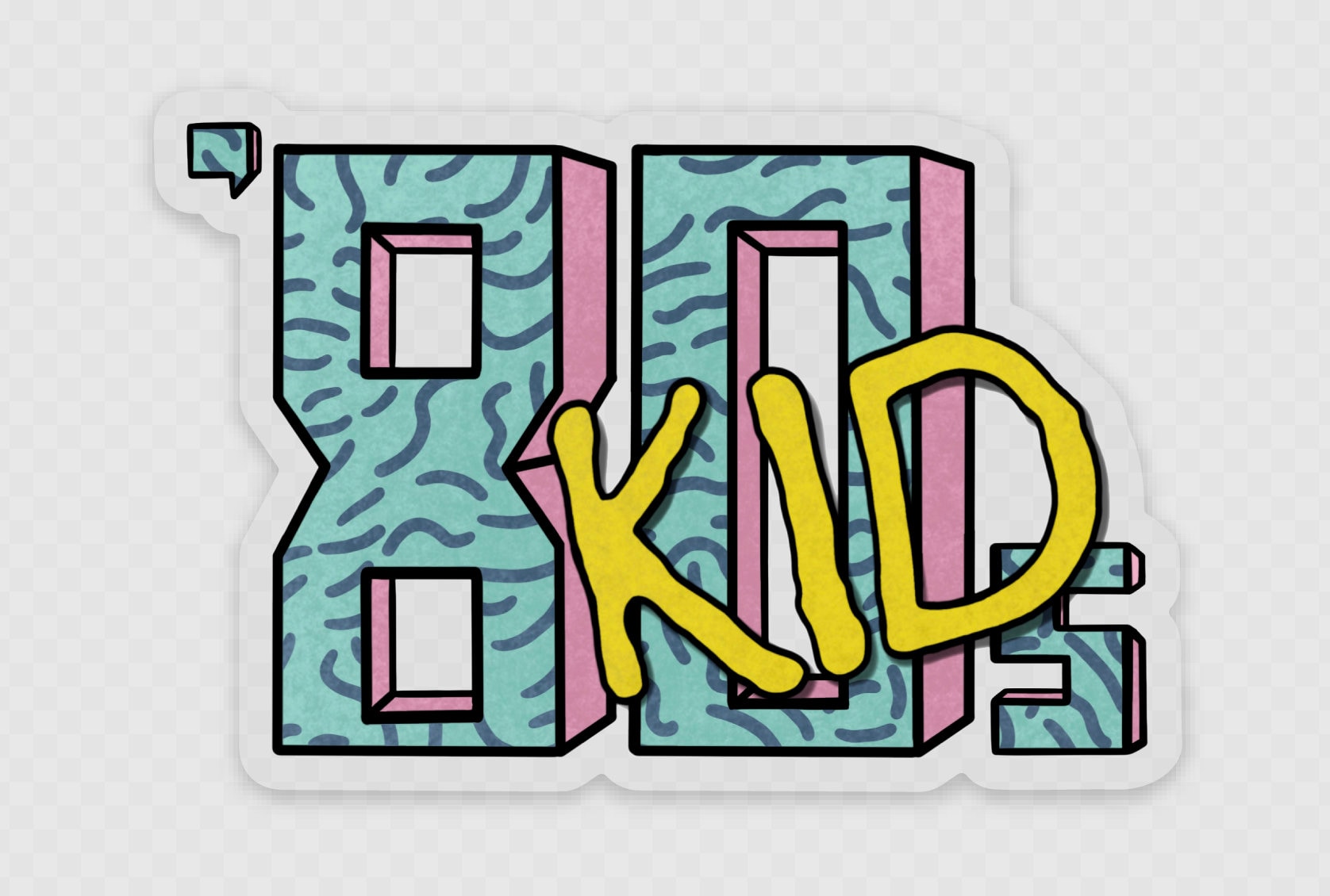 80s Kid MTV Logo Clear Vinyl Sticker - Etsy