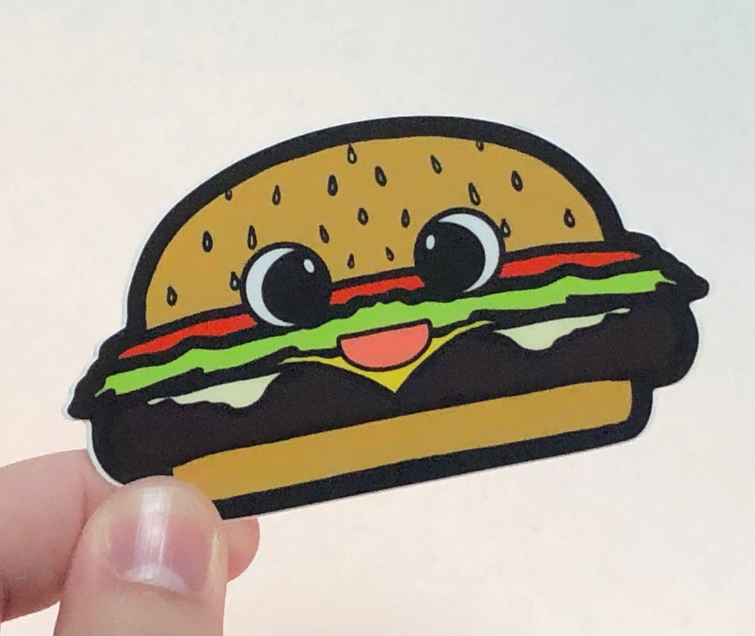 Smiling Hamburger Vinyl Sticker - Etsy