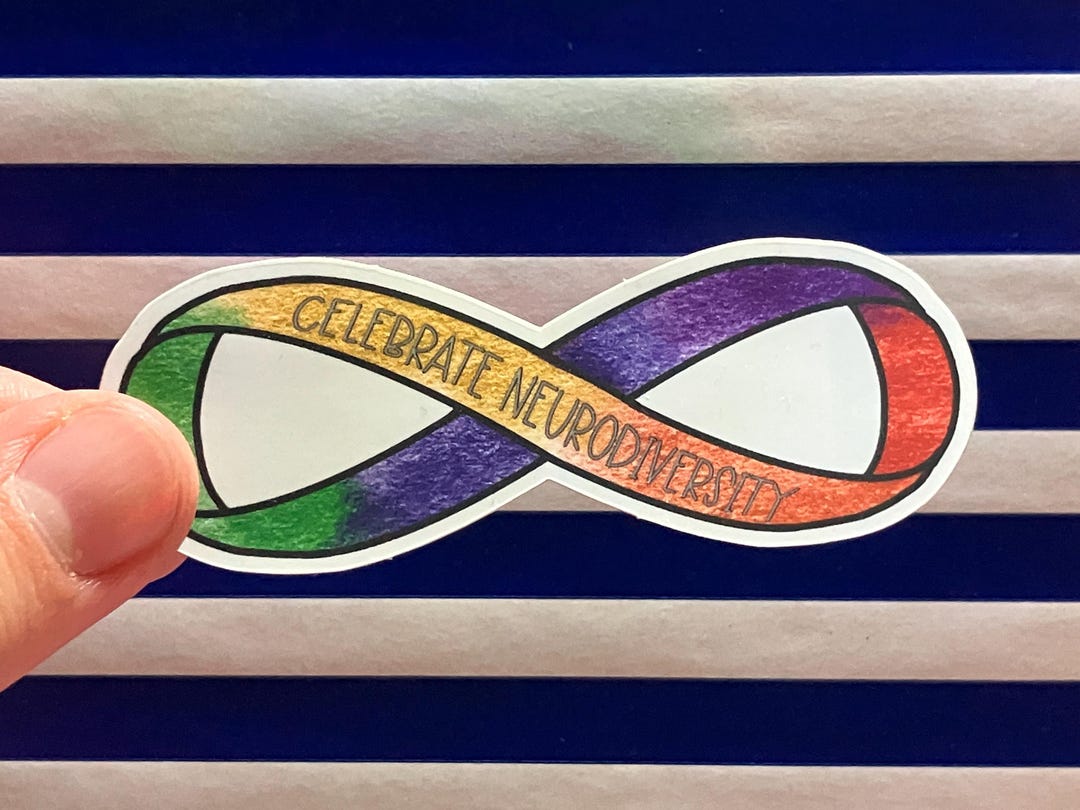 Celebrate Neurodiversity Rainbow Infinity Sign Ribbon Shiny/mirror ...