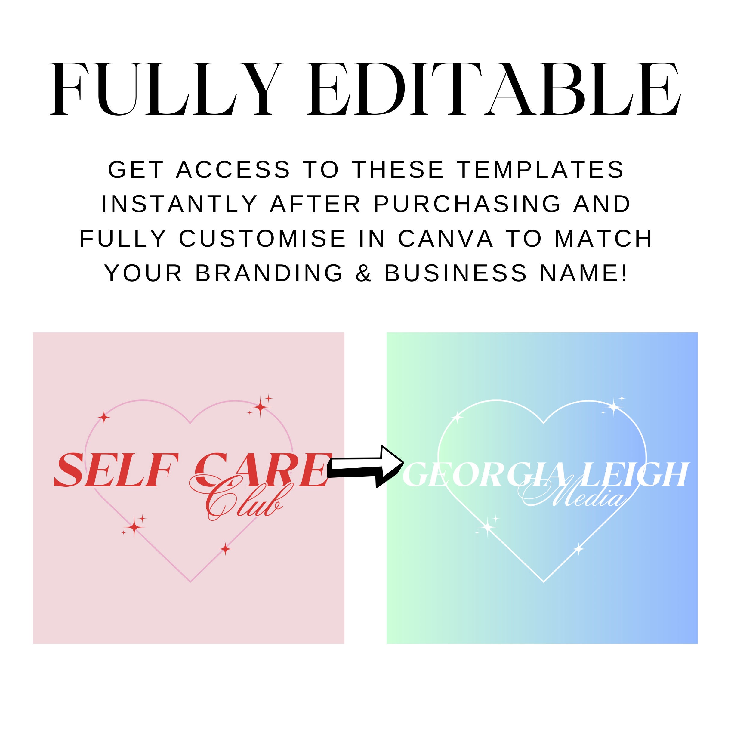80 Fully Editable Soft Pink and Red Feminine Canva Templates for Small ...