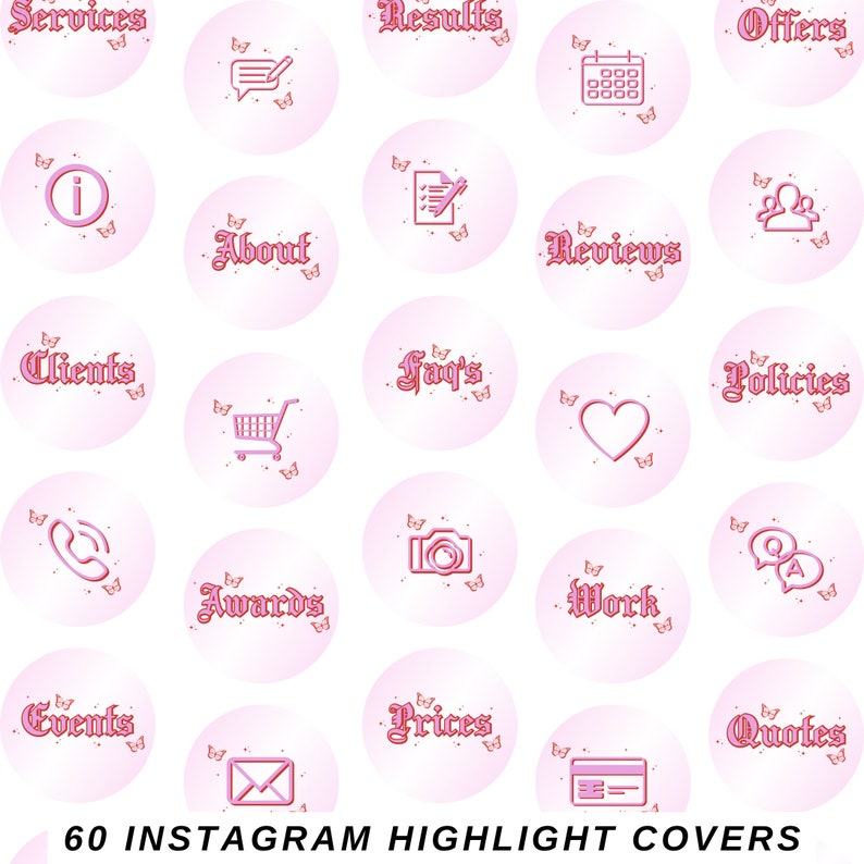 60 Fully Editable Feminine Red and Pink Y2K Instagram Highlight Covers ...