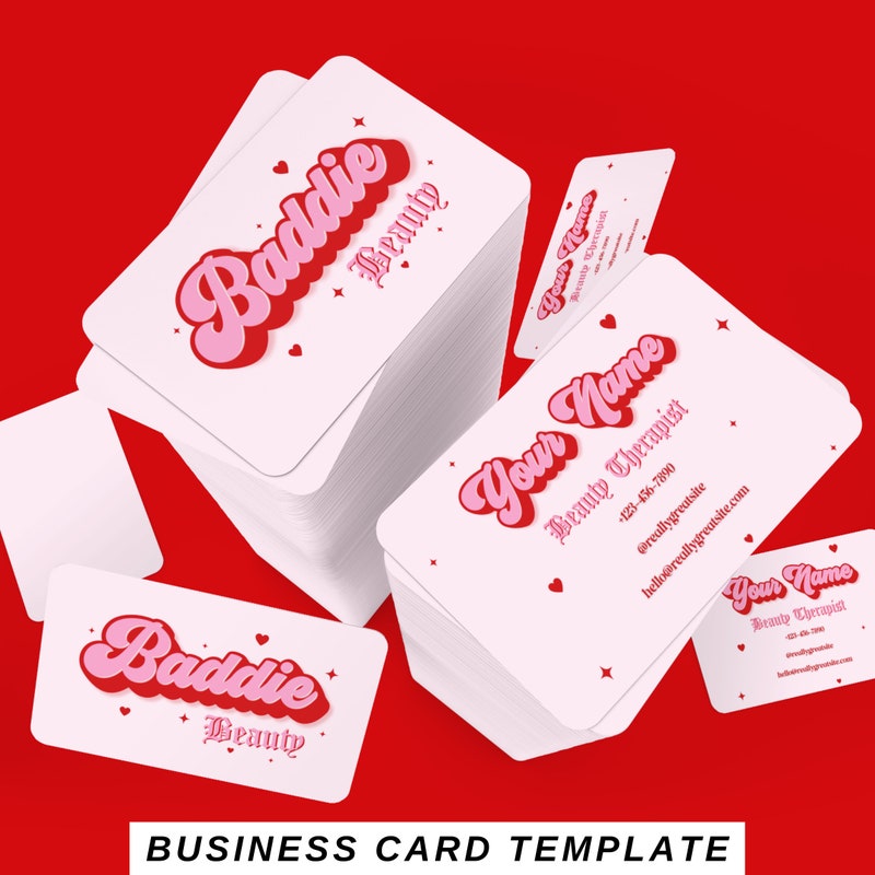 Pink Business Cards - Etsy
