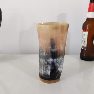 Medieval Real Ox Horn Cup Mug - Rustic Viking Drinking Beer Mug Cup ...