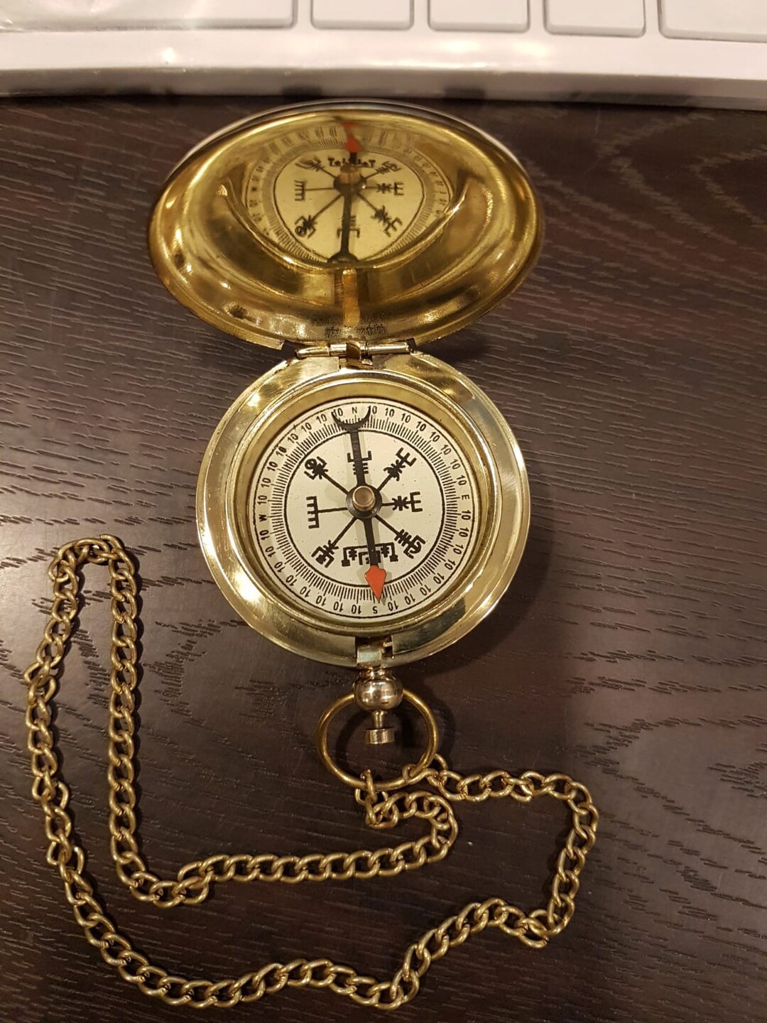 Brass Navigational Working Compass With Wooden Box Case - Norse ...