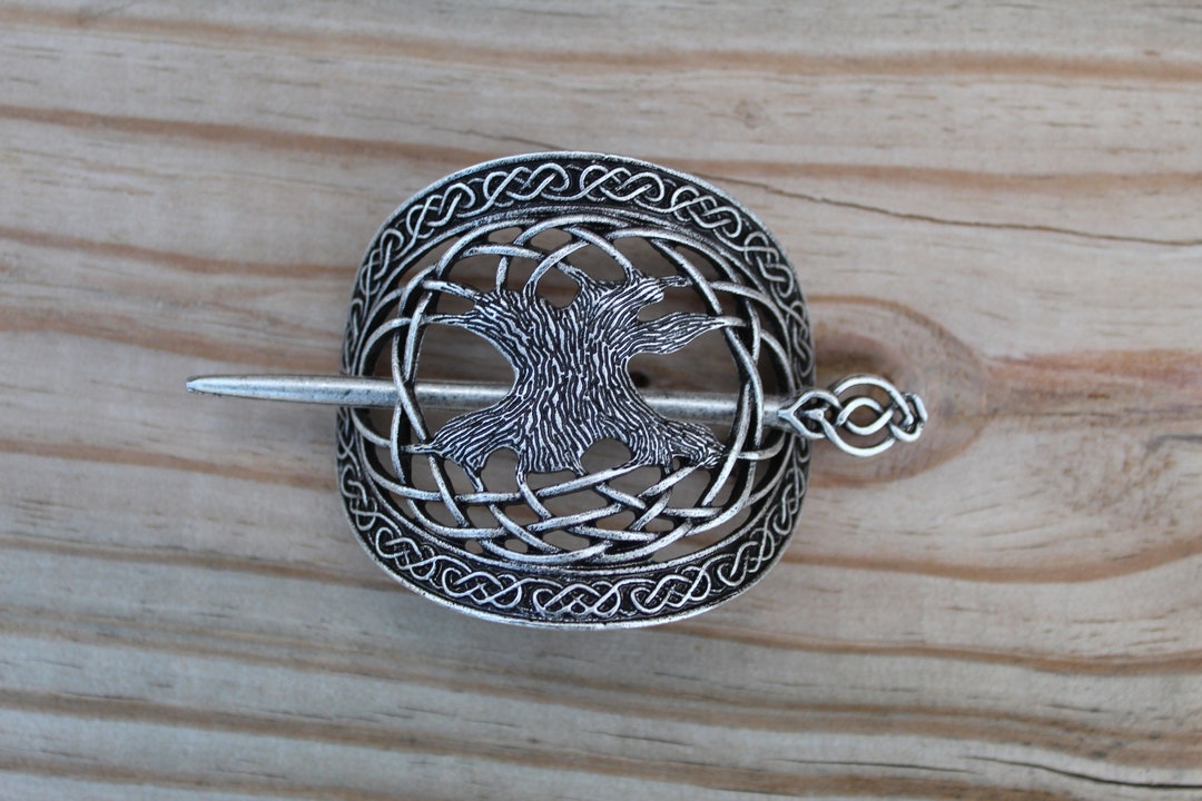 Medieval Hair Clip for Women Hair Tree Engraving Hair Clip Pin Rustic ...