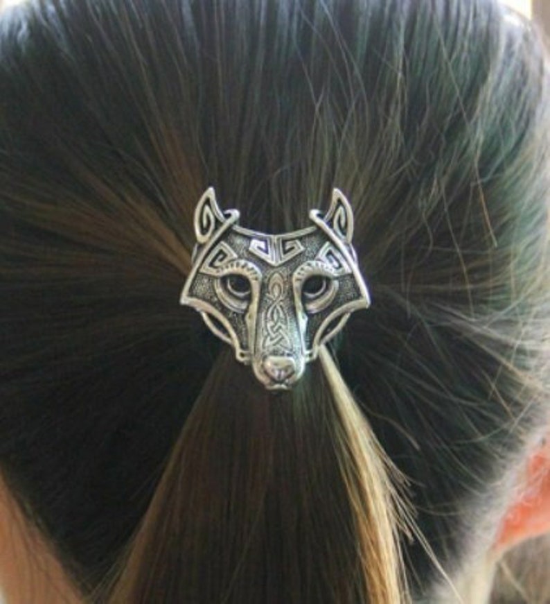 Viking Hair Tie Set: Raven Skull & Fenrir Wolf - Norse Accessories - Etsy