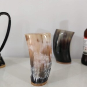 Medieval Real Ox Horn Cup Mug - Rustic Viking Drinking Beer Mug Cup ...