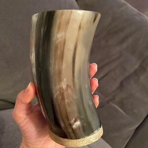 Ox Horn Viking Drinking Mug Cups With Natural Finish - Ale Beer Wine ...