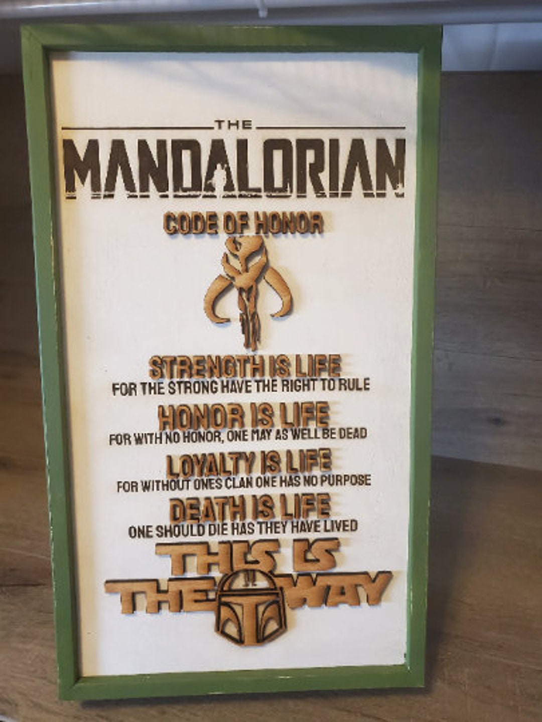 Inspired by the Mandalorian Code of Honor 3D Engraved Sign - Etsy