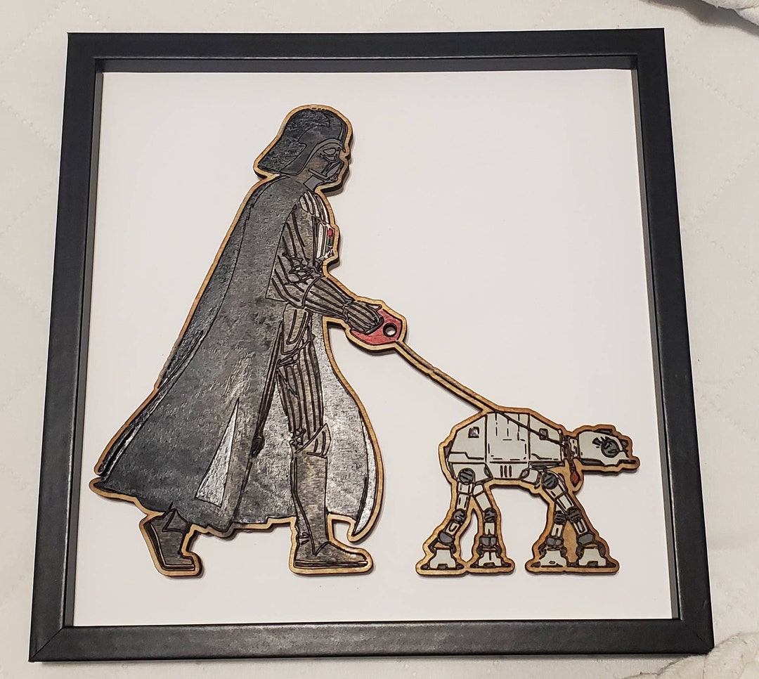 Star Wars-inspired | Darth Vader Walking His At-at Edition | Wood ...