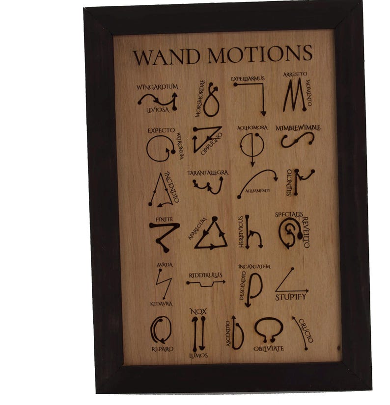 Wand Motion Spells Sign | Engraved Wooden Wall Art - Etsy Australia