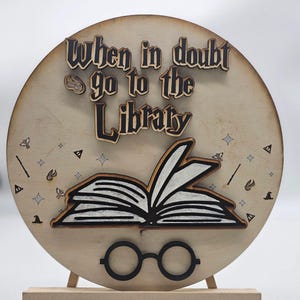 Wizard Library Round Sign, Wizard Print, Wizard Nursery, Wizard Gift ...