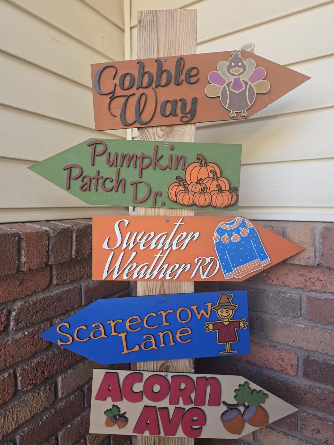 Fall/ Thanksgiving Directional Signs | Direction Signpost | Street ...