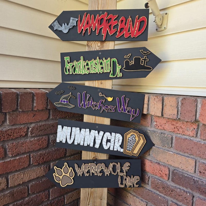Halloween Directional Signs - Etsy
