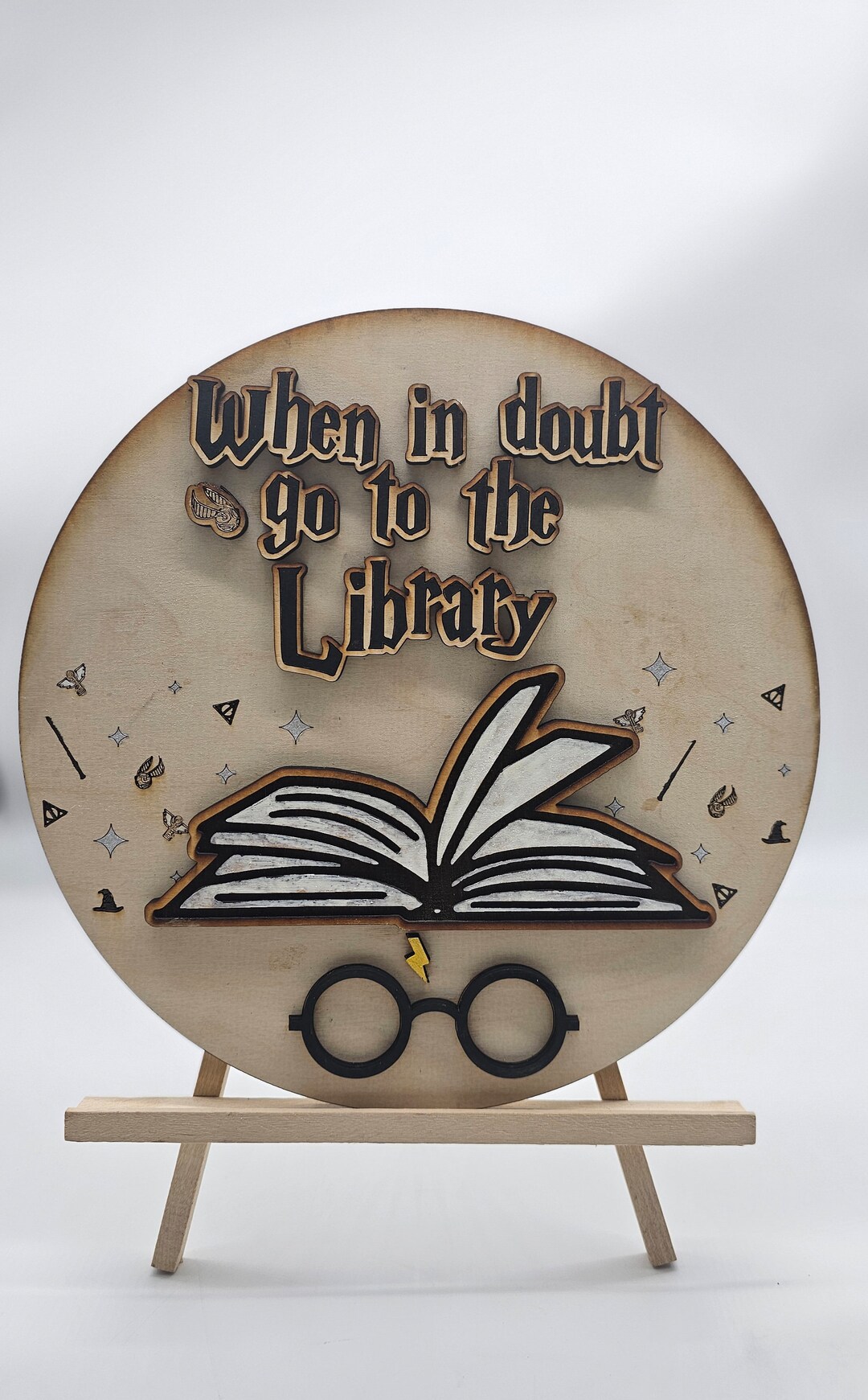 Wizard Library Round Sign, Wizard Print, Wizard Nursery, Wizard Gift ...