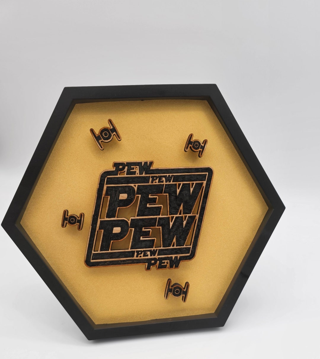 Pew Pew Pew Star Wars Inspirited Sign/ 3D Print/ Star Wars Wall Art ...