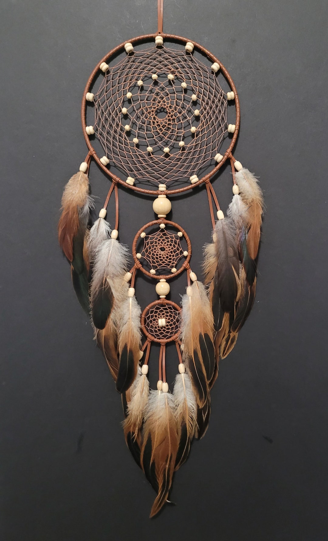 Dreamcatcher Native American Hand Made Large Multi Hoop Earth Tones ...
