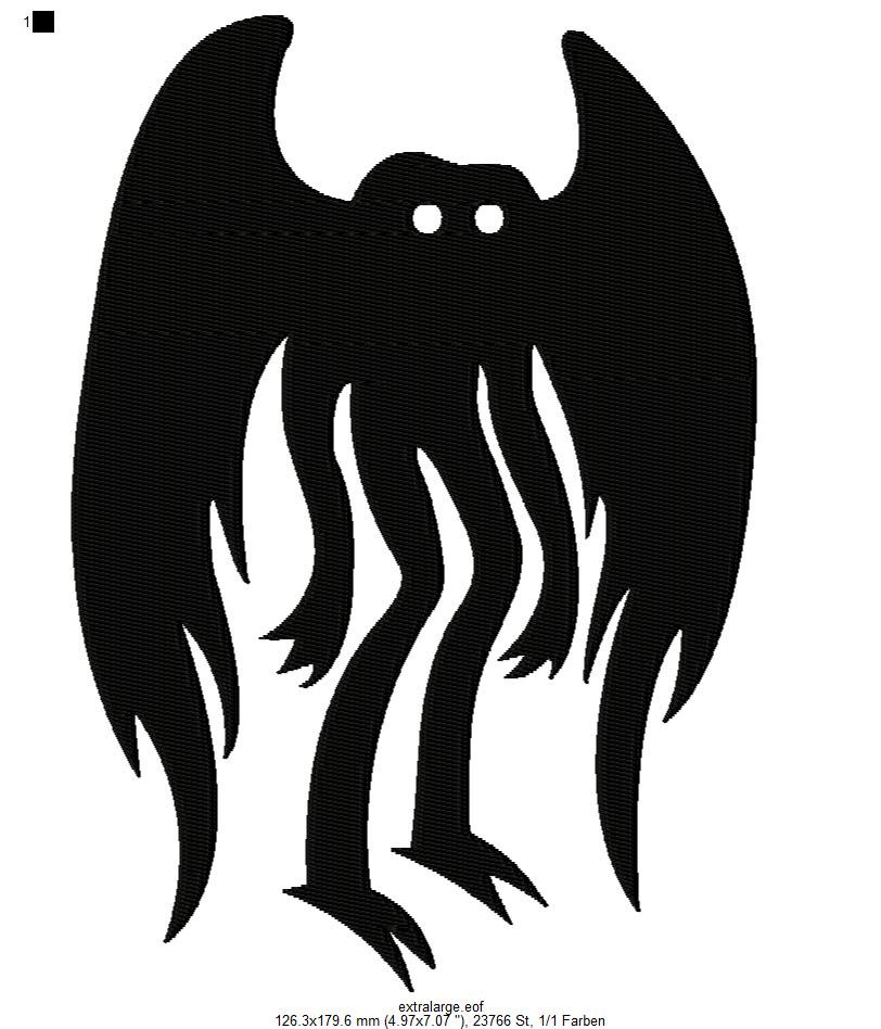 Mothman Embroidery Design Trendy Monster Embroidery Design - Etsy Norway