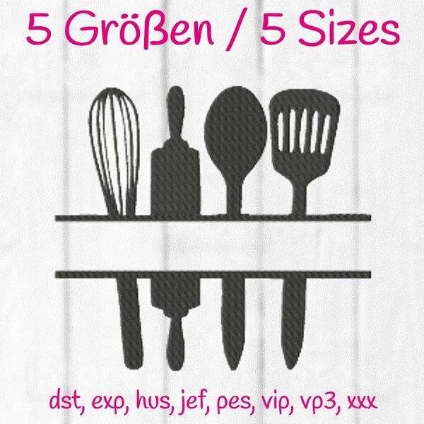 Cooking Utensils Embroidery Design - Etsy