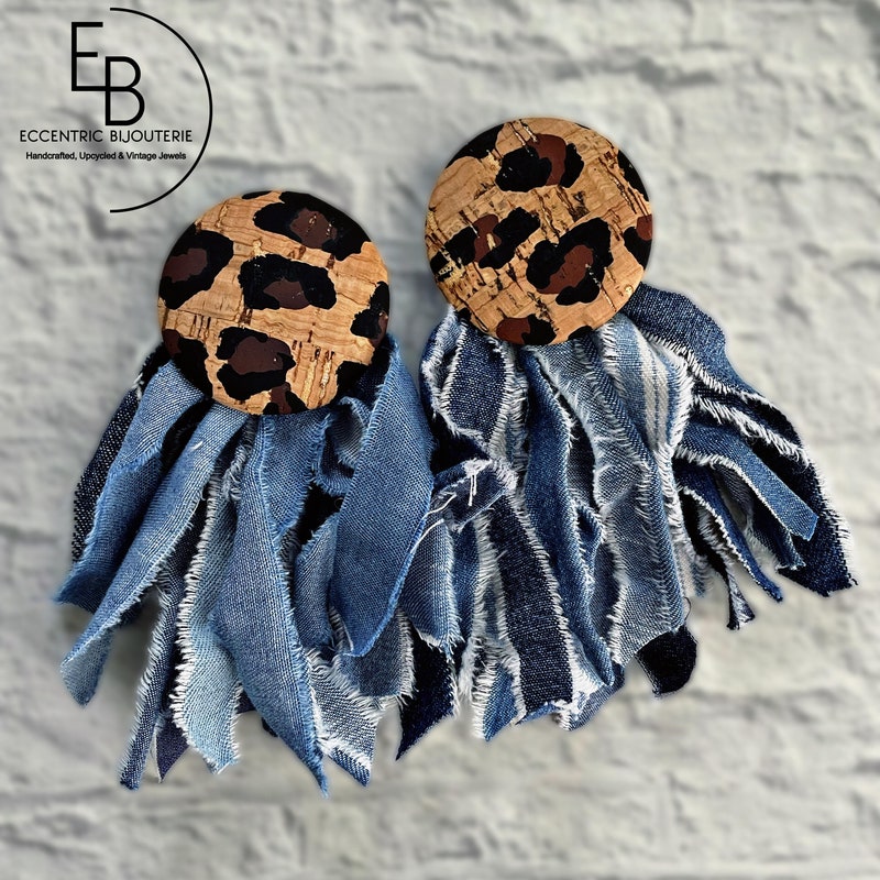 Denim Earrings - Etsy