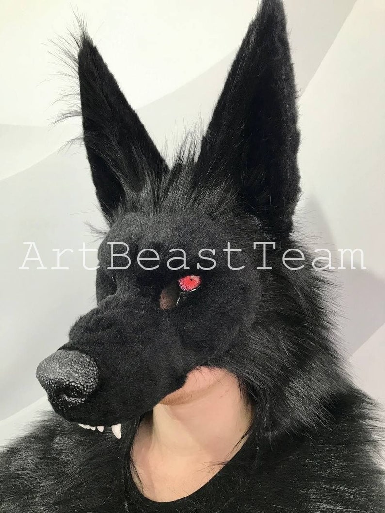 Werewolf Red EYES Headdress Red EYES Black Werewolf Mask | Etsy UK