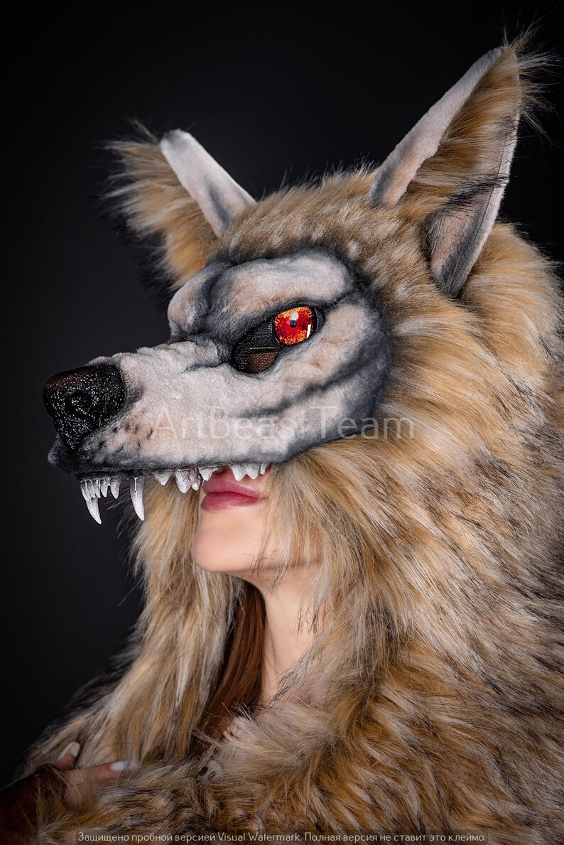 Handmade Werewolf Headdress, Faux Fur Viking Wolf Mask - Etsy Ireland