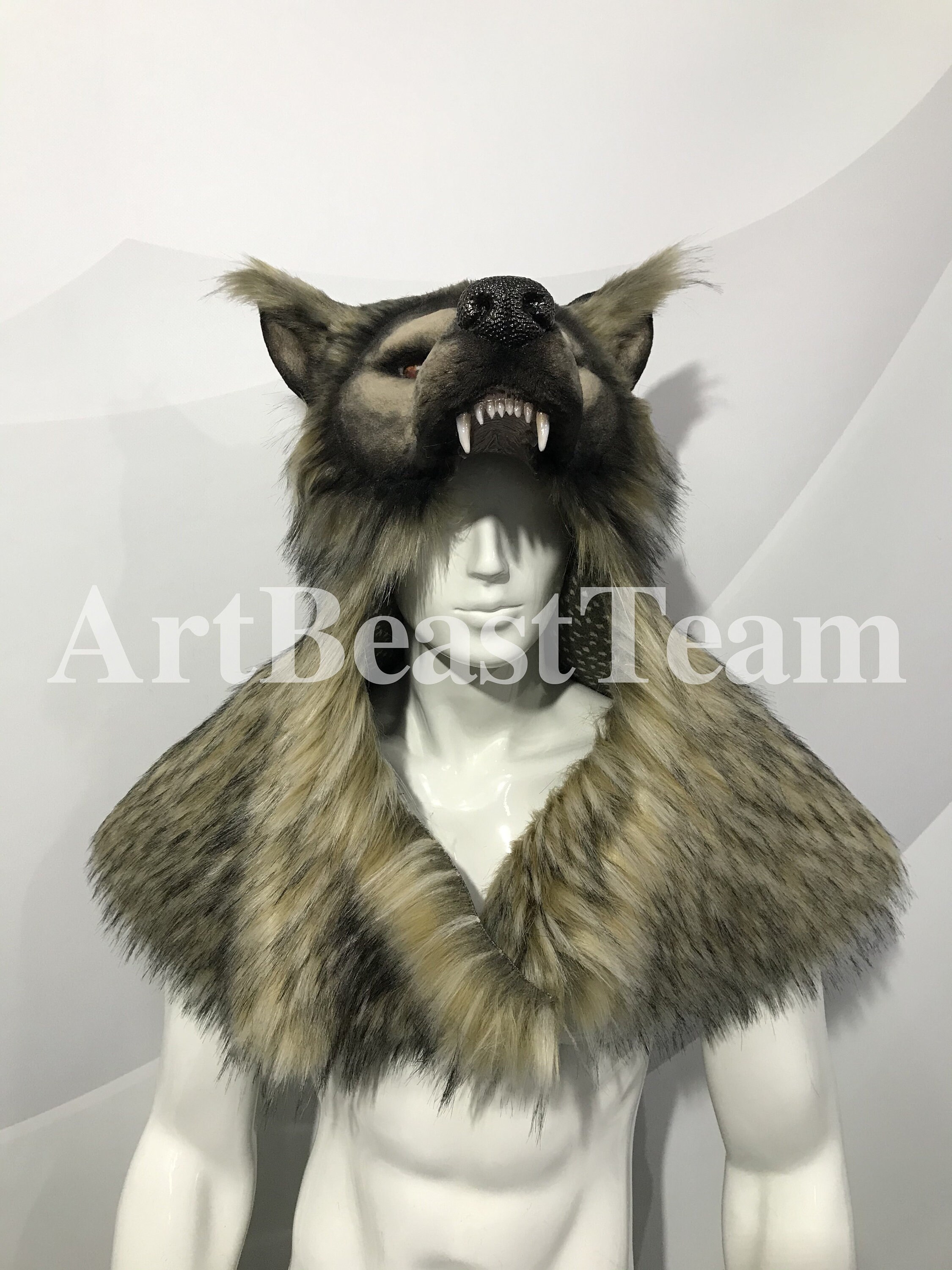 Werewolf Headdress brown werewolf mask brown wolf mask | Etsy