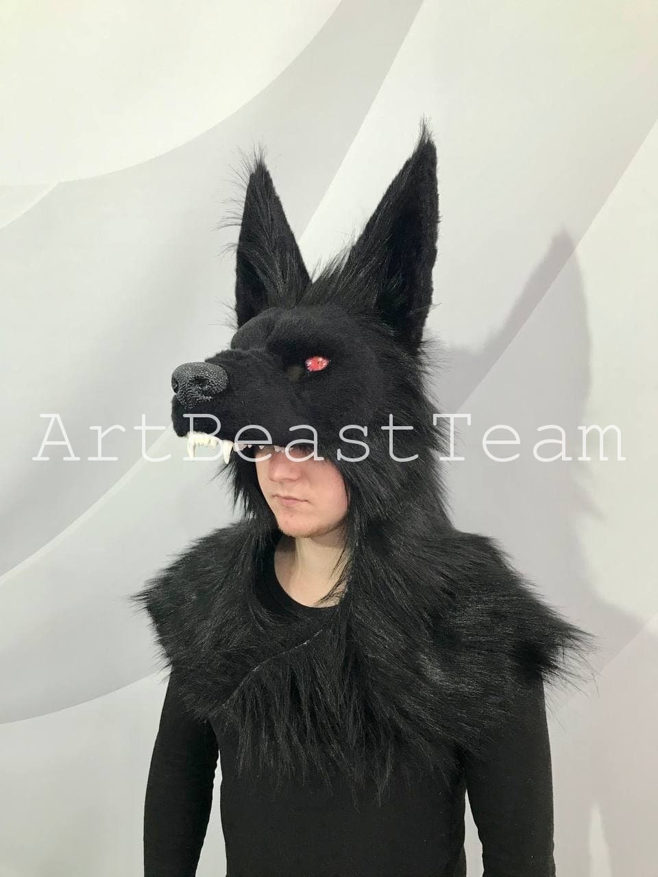 Werewolf RED Eyes Headdress RED EYES Black Werewolf Mask - Etsy Canada