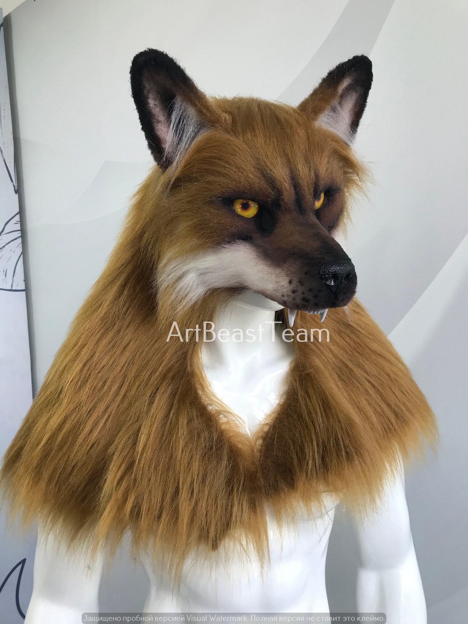 Brown Fox Headdress Brown Fox Mask Red Fox Mask Animal - Etsy