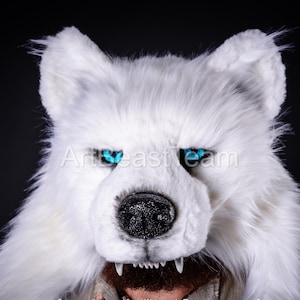 Polar White Snow Bear Headdress, White Bear Mask, Animal Friendly ...