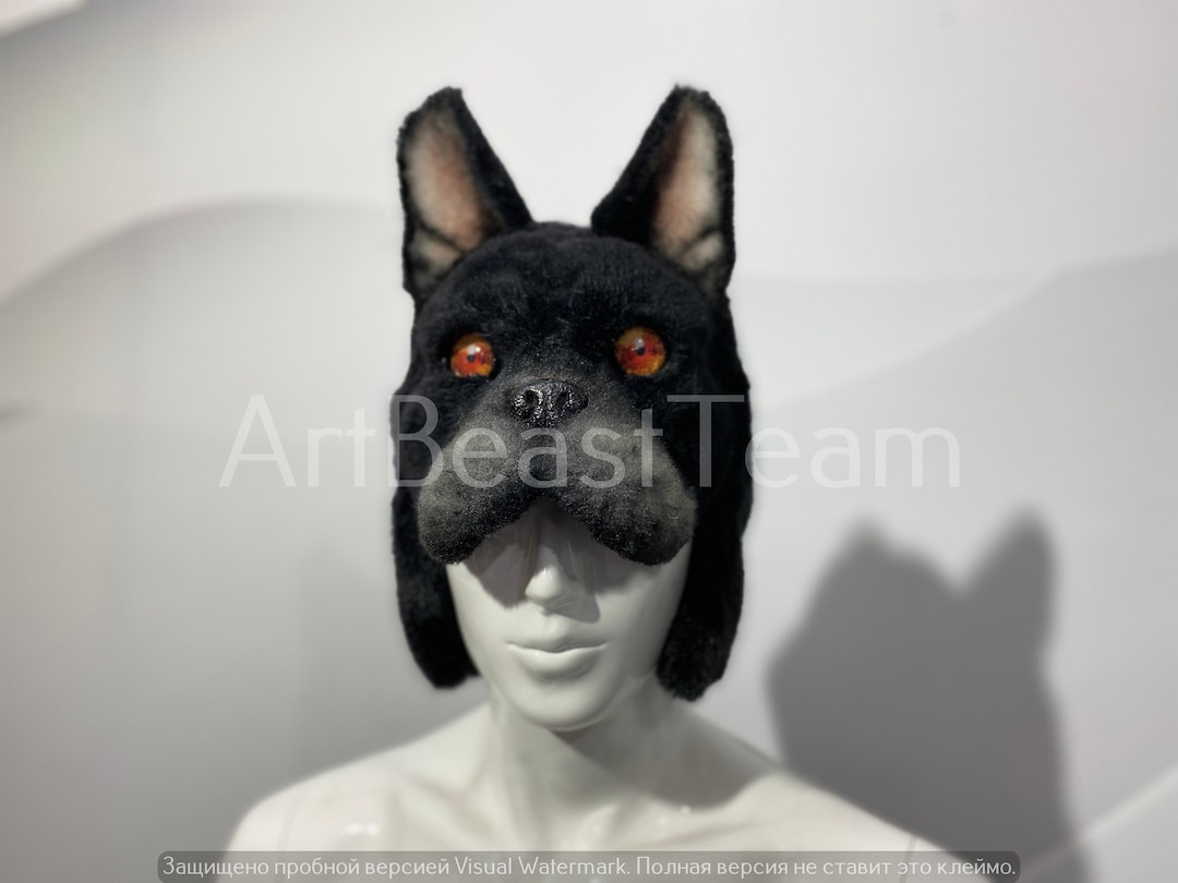 Bulldog Headdress, Gray Bulldog Mask, Gray Bulldog Mask, Animal ...