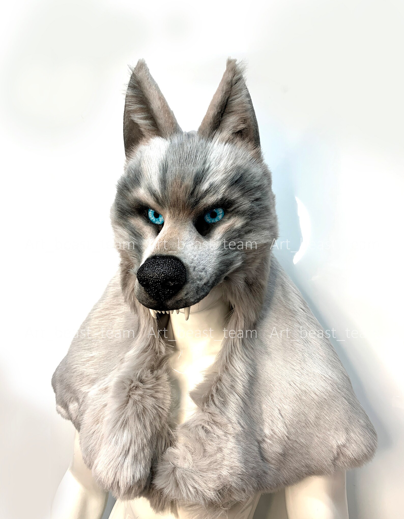 Gray Werewolf Headdress Werewolf Mask Gray Wolf Mask Animal - Etsy