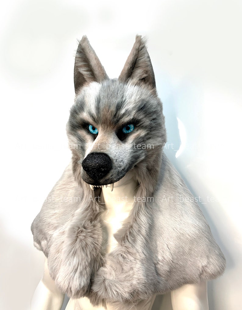 Gray Werewolf Headdress Werewolf Mask Gray Wolf Mask Animal - Etsy