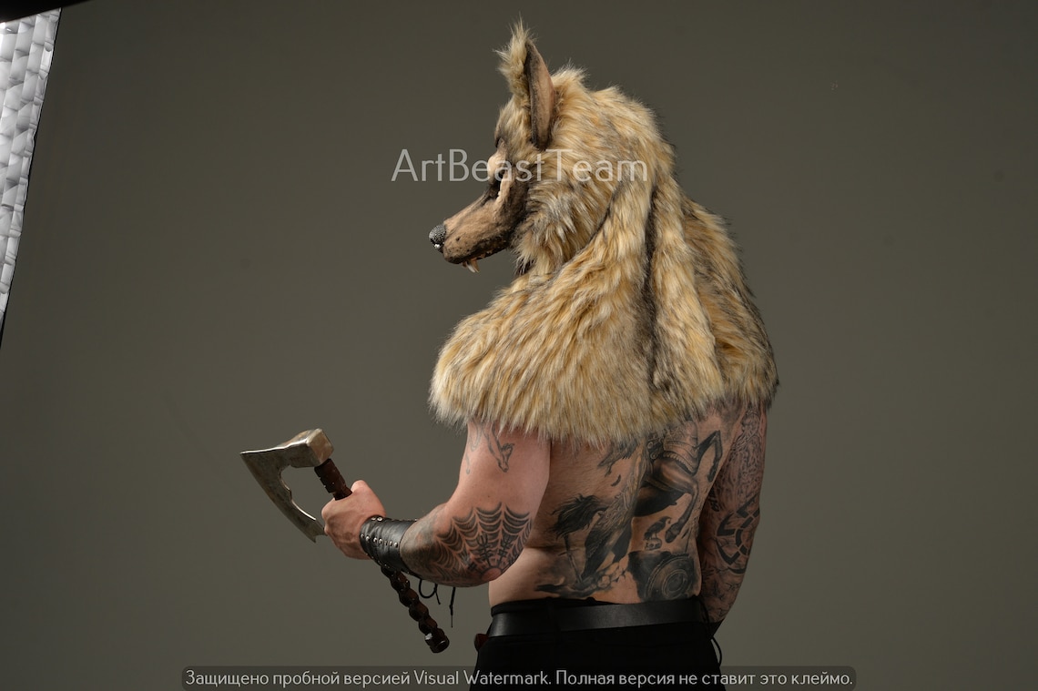 Werewolf Headdress Brown Werewolf Mask Brown Wolf Mask - Etsy