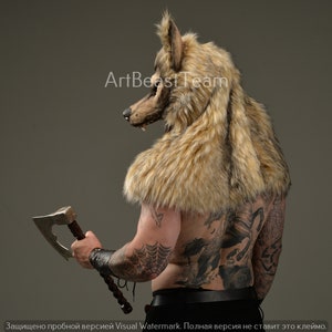 Werewolf Headdress, Brown Wolf Mask, Animal Friendly Faux Fur - Etsy