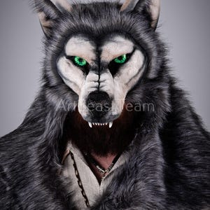 Werewolf Headdress, Gray Werewolf Mask, Gray Wolf Mask, Animal Friendly ...