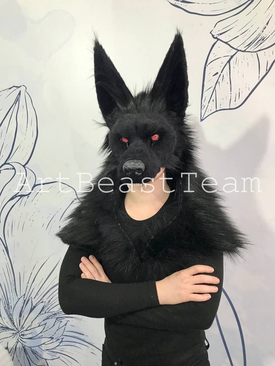 Werewolf RED Eyes Headdress RED EYES Black Werewolf Mask - Etsy Canada