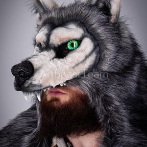 Werewolf Headdress, Gray Werewolf Mask, Gray Wolf Mask, Animal Friendly ...