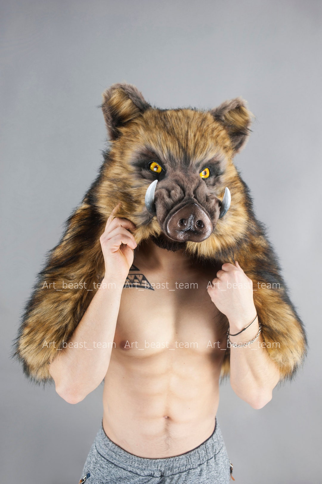 A Wild Boar Headdress, Wild Boar Mask, Animal Friendly, Wild Boar ...